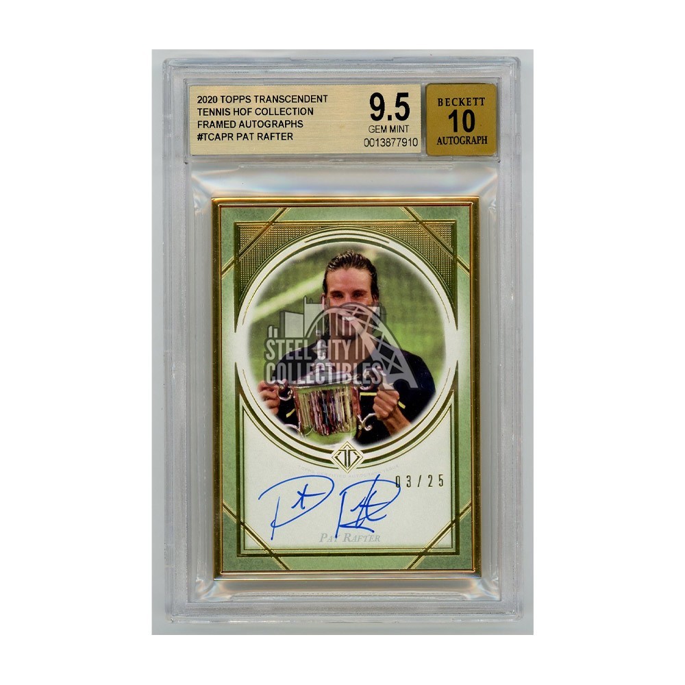 Pat Rafter 2020 Topps Transcendent Tennis Autograph Card 3/25 BGS 9.5 ...