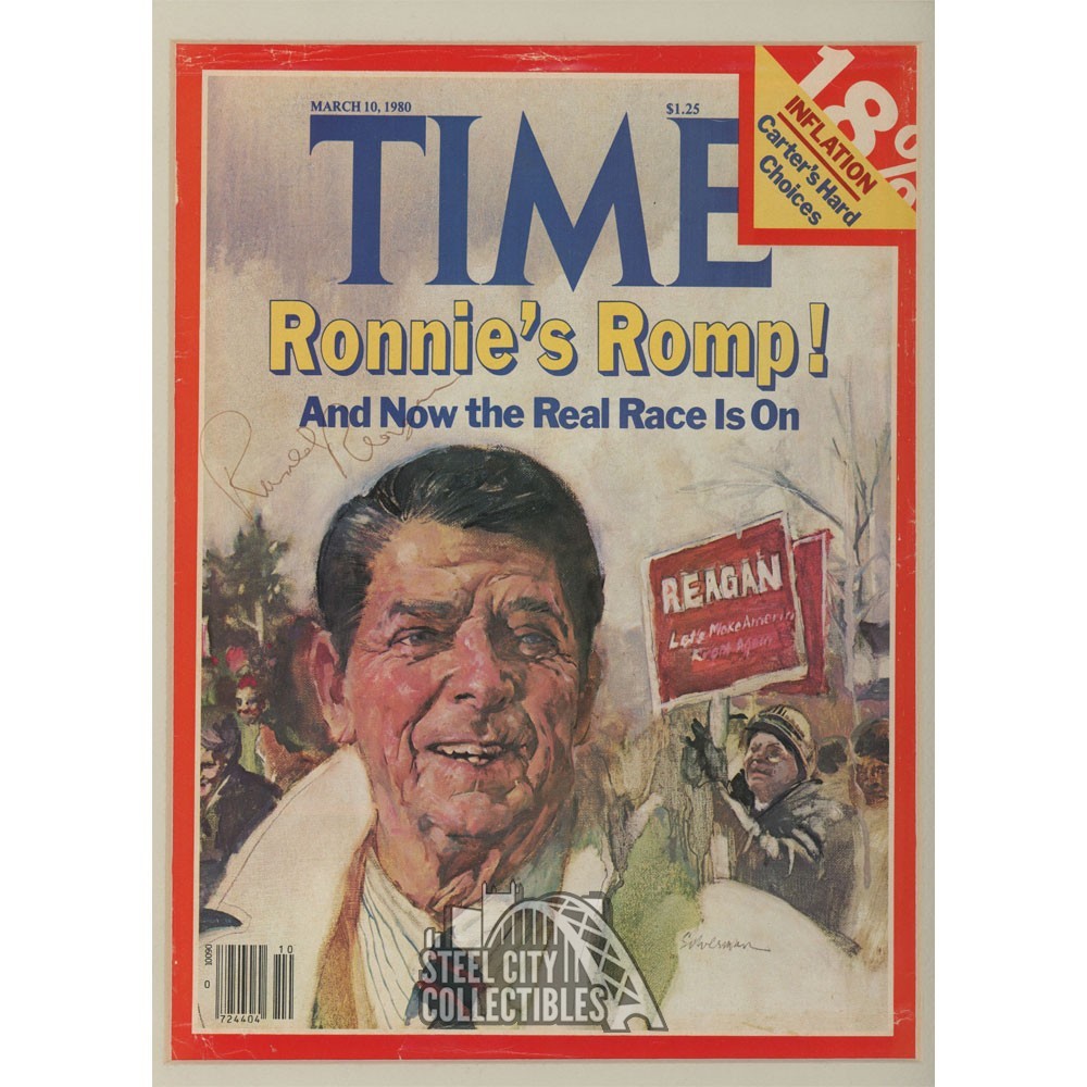 Ronald Reagan Autographed 3/18/80 Time Cover - PSA/DNA LOA (On ...