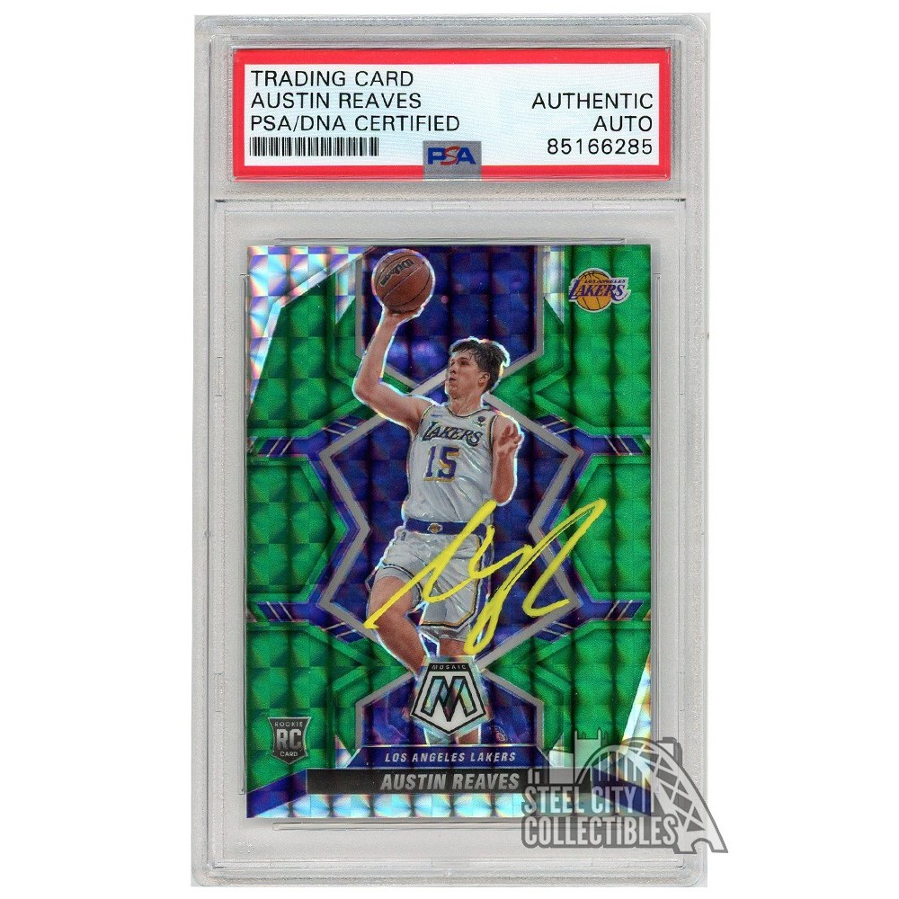 Austin Reaves 2021-22 Panini Mosaic Green Autograph Rookie Card #241 ...