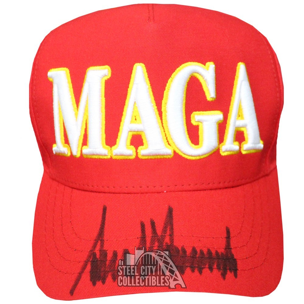 Donald Trump Autographed Red MAGA Hat- JSA LOA YY13378 | Steel City ...