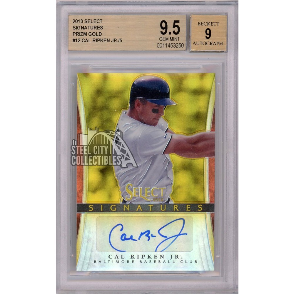 Cal Ripken Jr 2013 Panini Select Gold Autograph Card #CR 3/5 BGS 9.5 ...