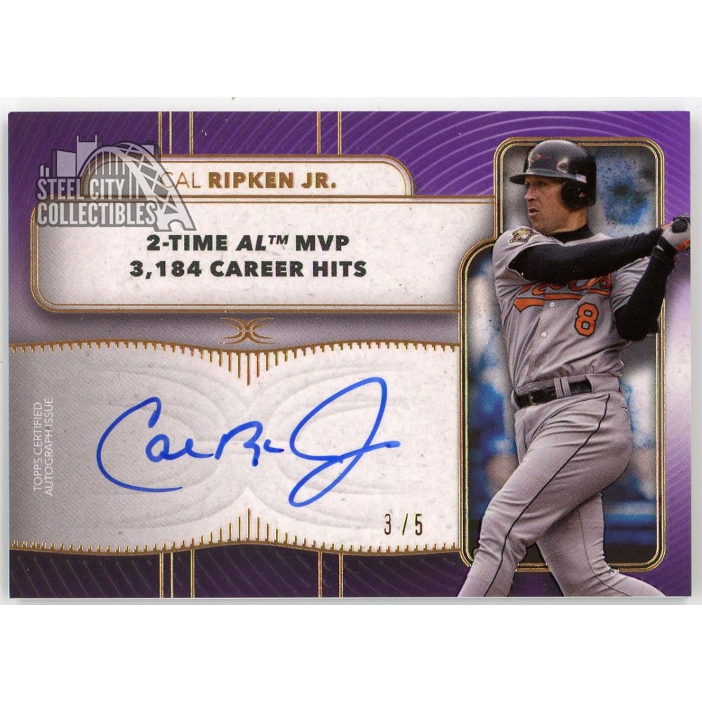 Cal Ripken Jr 2021 Topps Definitive Legendary Purple Autograph Card # ...