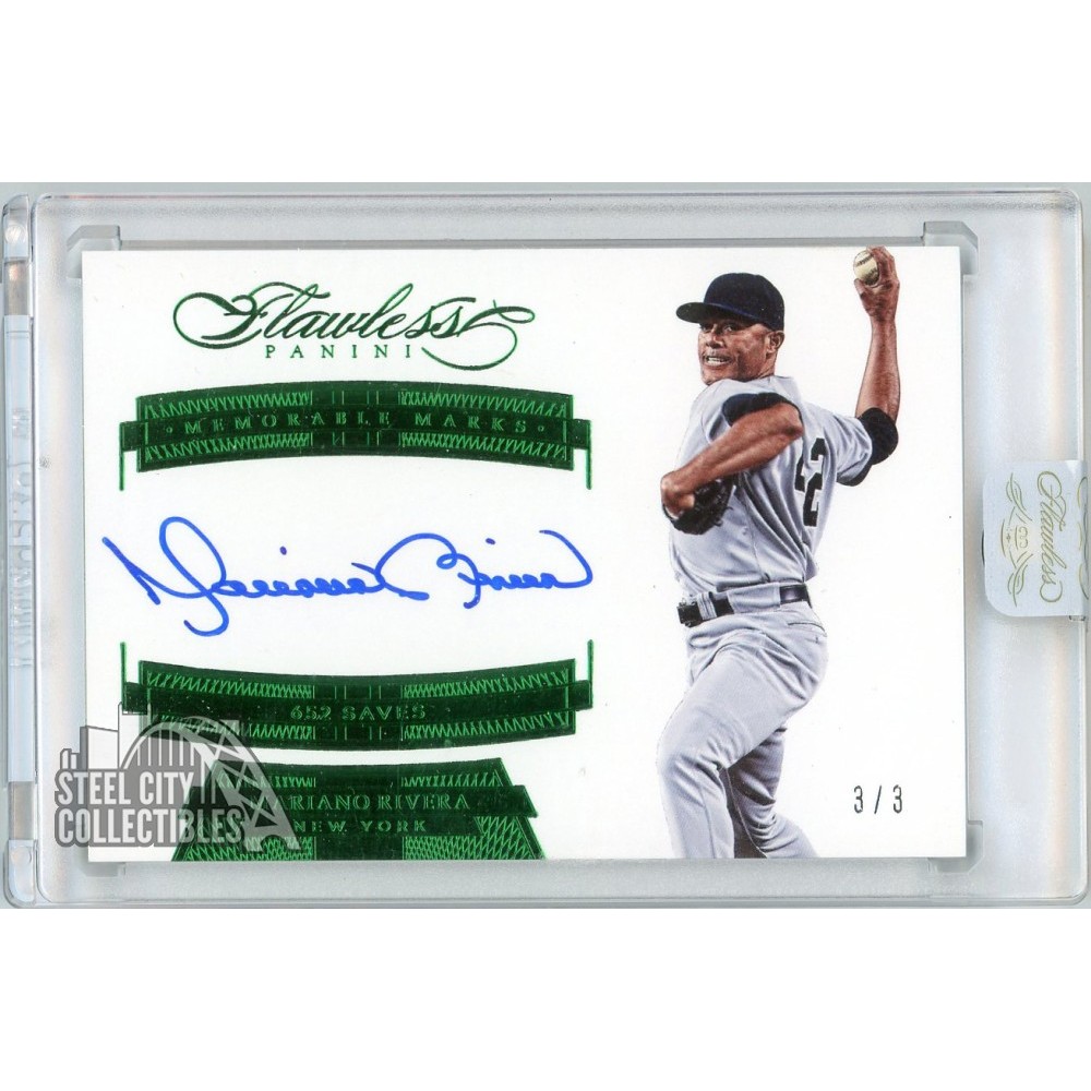 Mariano Rivera 2017 Panini Flawless Memorable Marks Green Autograph ...
