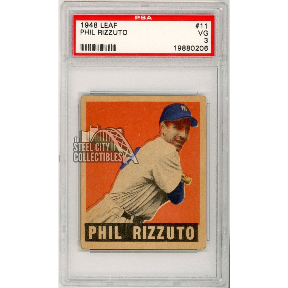 Phil Rizzuto 1948 Leaf Rookie Card #11 PSA 3 VG | Steel City Collectibles