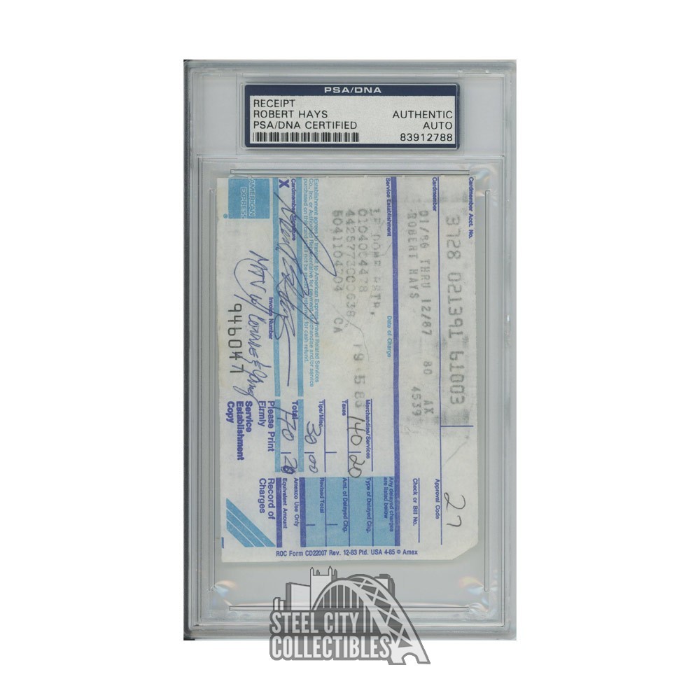 Robert Hays Autographed American Express Receipt - PSA/DNA | Steel City ...