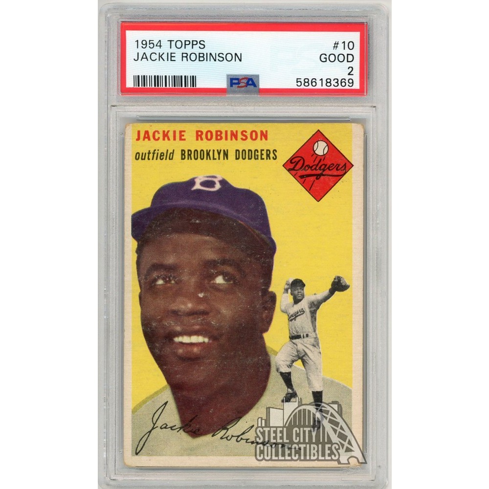 Jackie Robinson 1954 Topps Card #10 PSA 2 Good (369) | Steel City ...