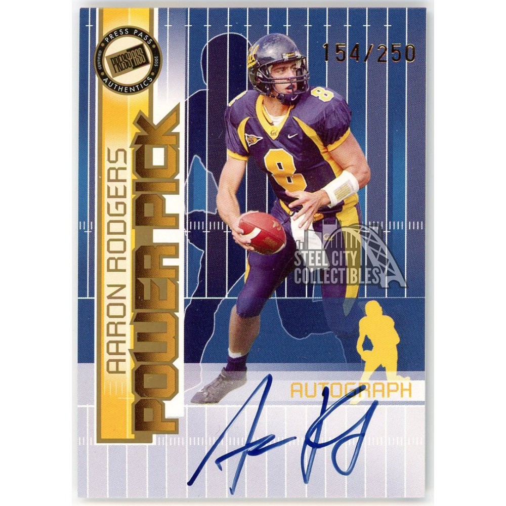 Aaron Rodgers 2005 Press Pass Power Pick Rookie Autograph Card 154/250 ...