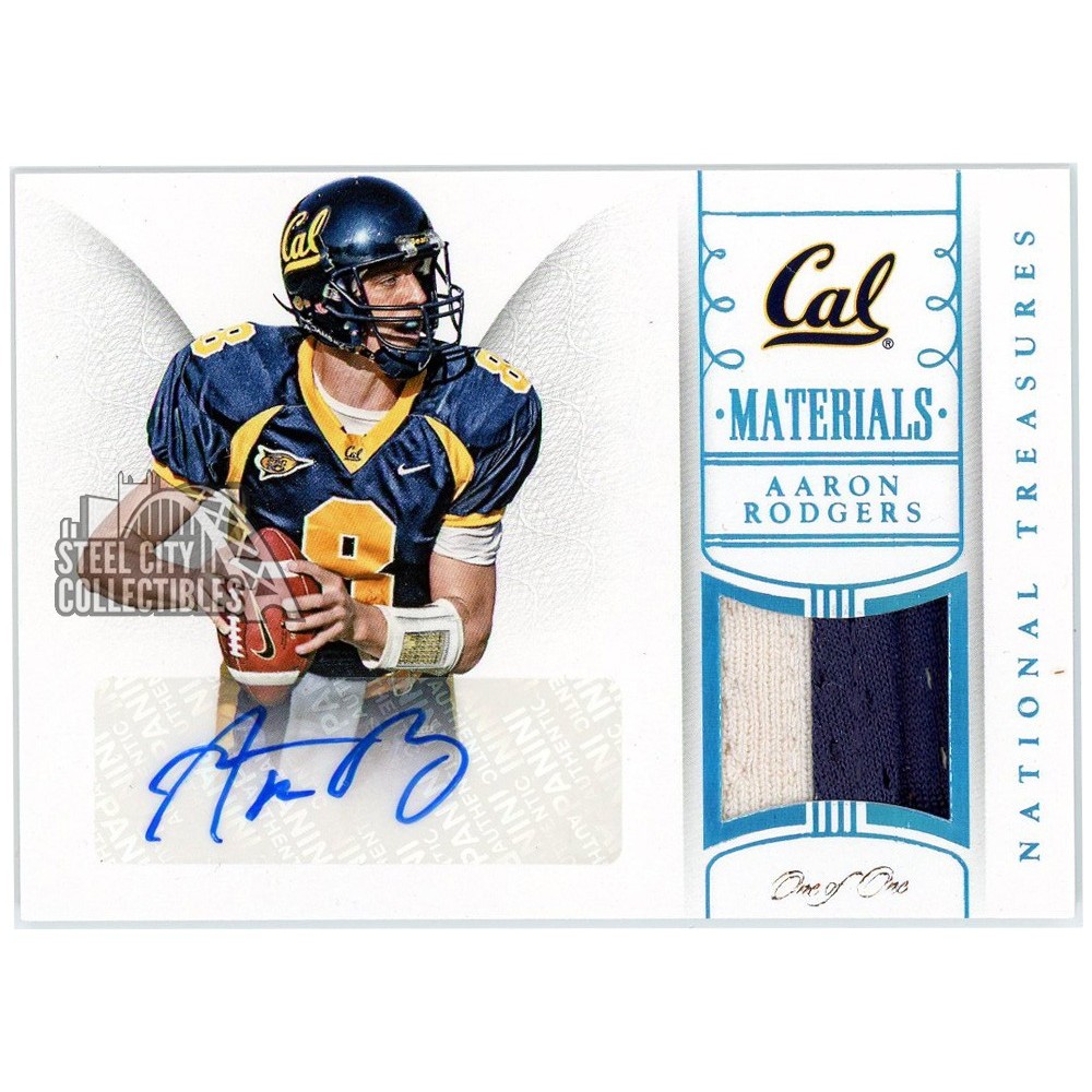 Aaron Rodgers 2015 Panini National Treasures Collegiate Game-Used Patch ...
