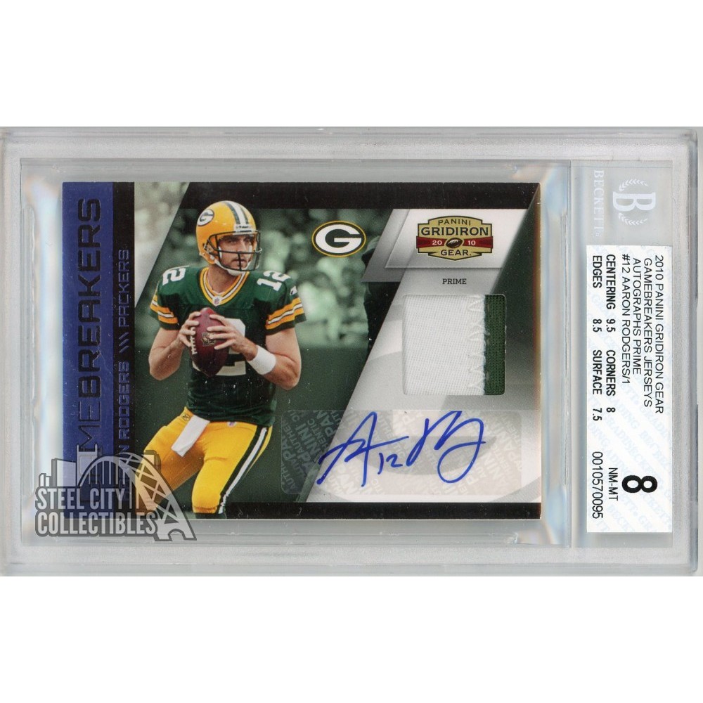 Aaron Rodgers 2010 Panini Gridiron Gear Gamebreakers Patch Autograph ...