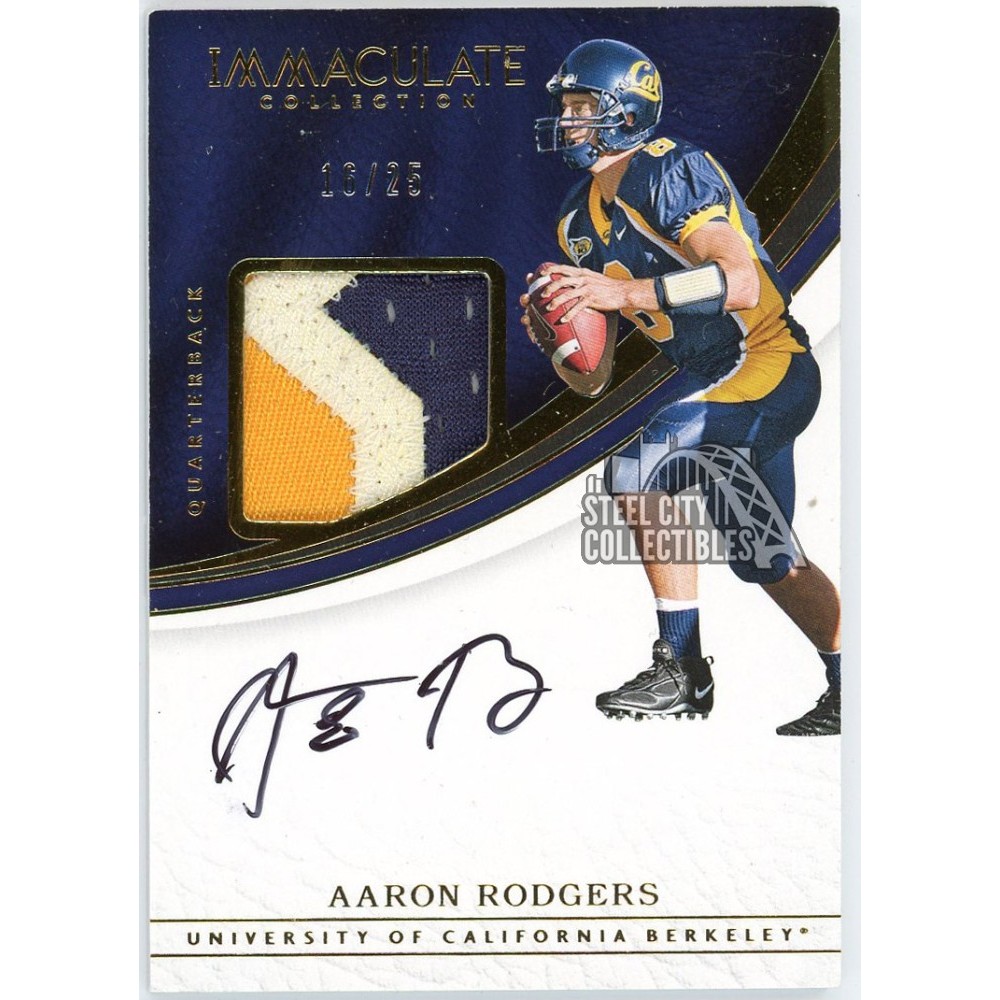 Aaron Rodgers 2017 Panini Immaculate Collegiate Patch Autograph Card #1 ...