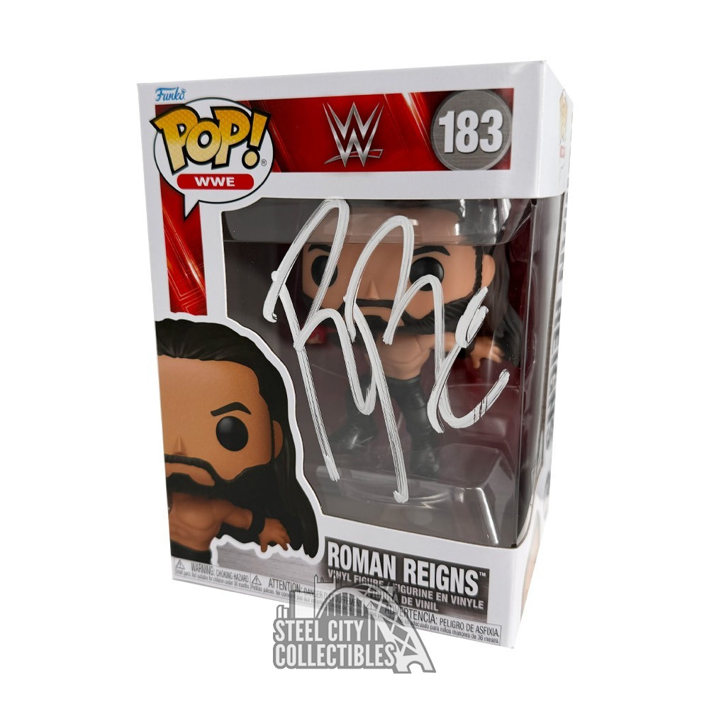 Roman Reigns Autographed WWE Funko Pop - Fanatics | Steel City Collectibles