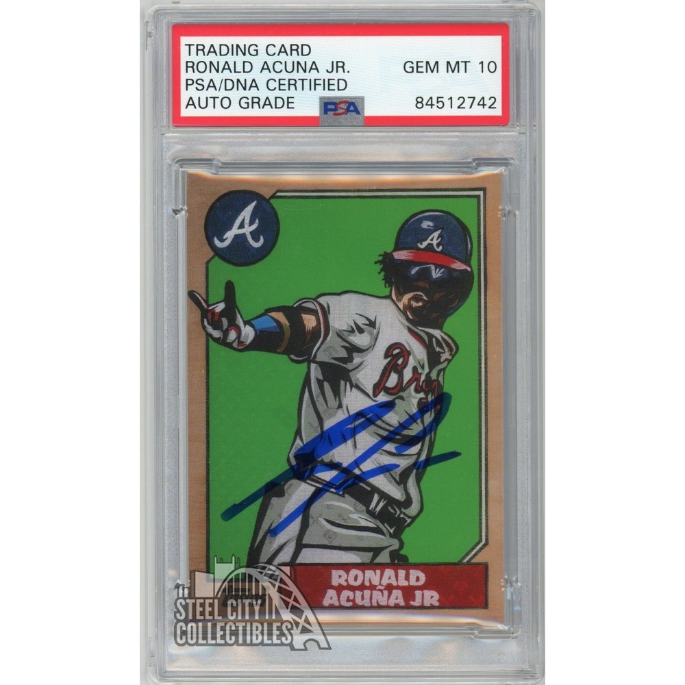 Ronald Acuna Jr 2021 Topps Project 70 Autographed Card 56 Psa Dna 10