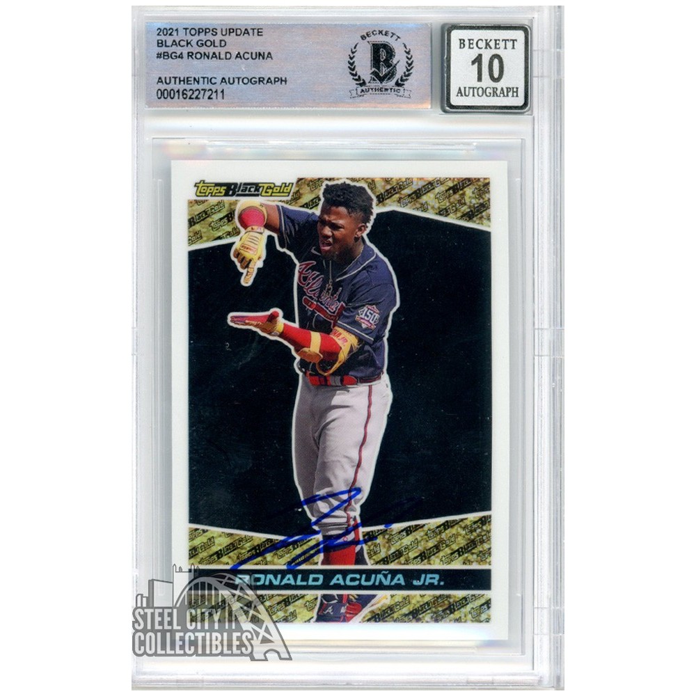Ronald Acuna Jr 2021 Topps Chrome Update Black Gold Autograph Baseball ...