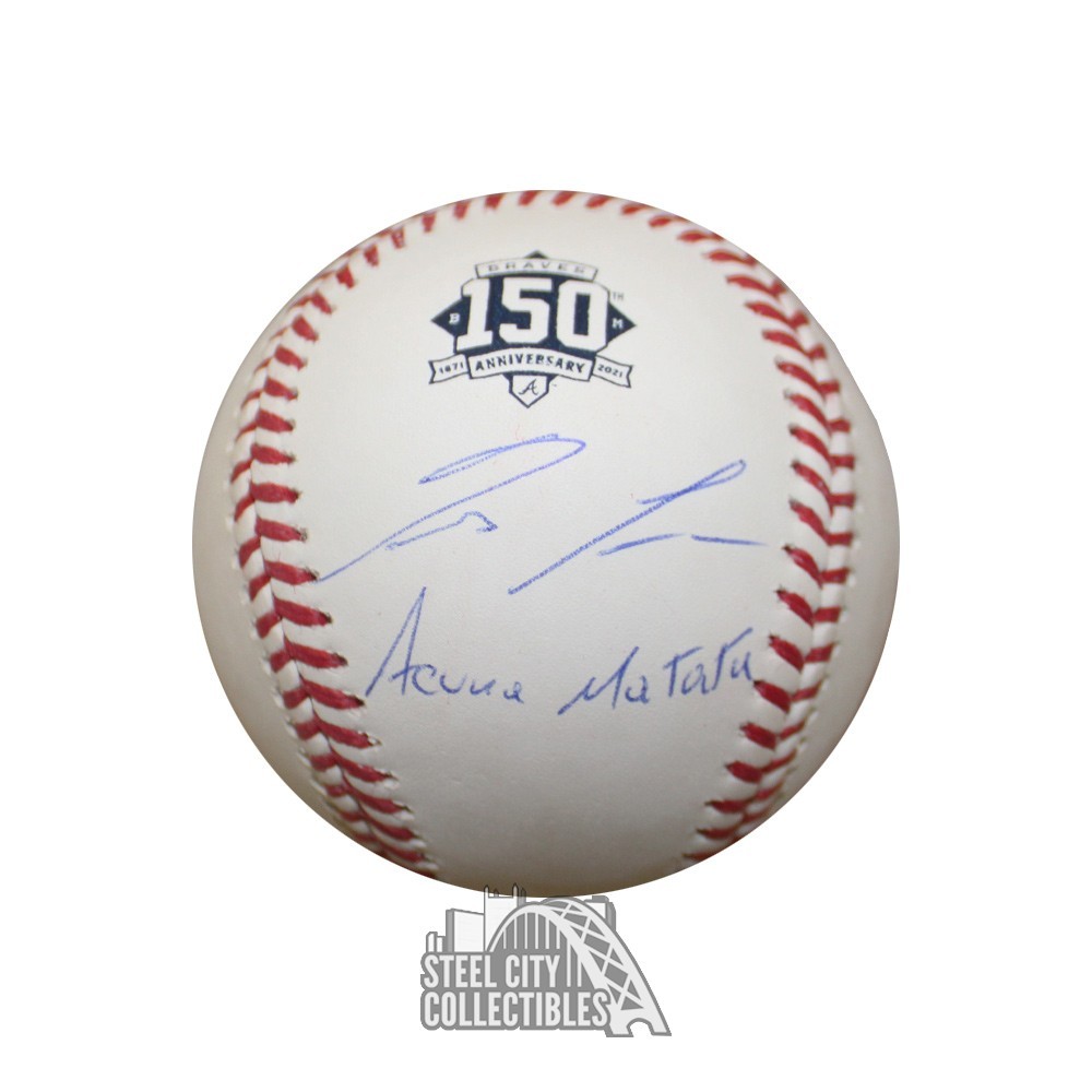 Ronald Acuna Jr Acuna Matata Autographed 150th Anniversary MLB Baseball ...