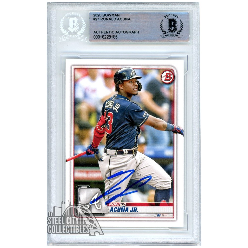 Ronald Acuna Jr 2020 Bowman Autograph Baseball Card #27 BAS | Steel ...