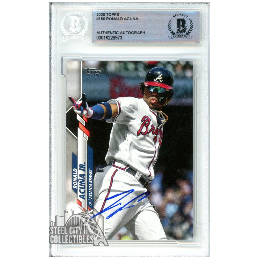 Ronald Acuna Jr 2020 Topps Autograph Baseball Card #150 BAS | Steel ...