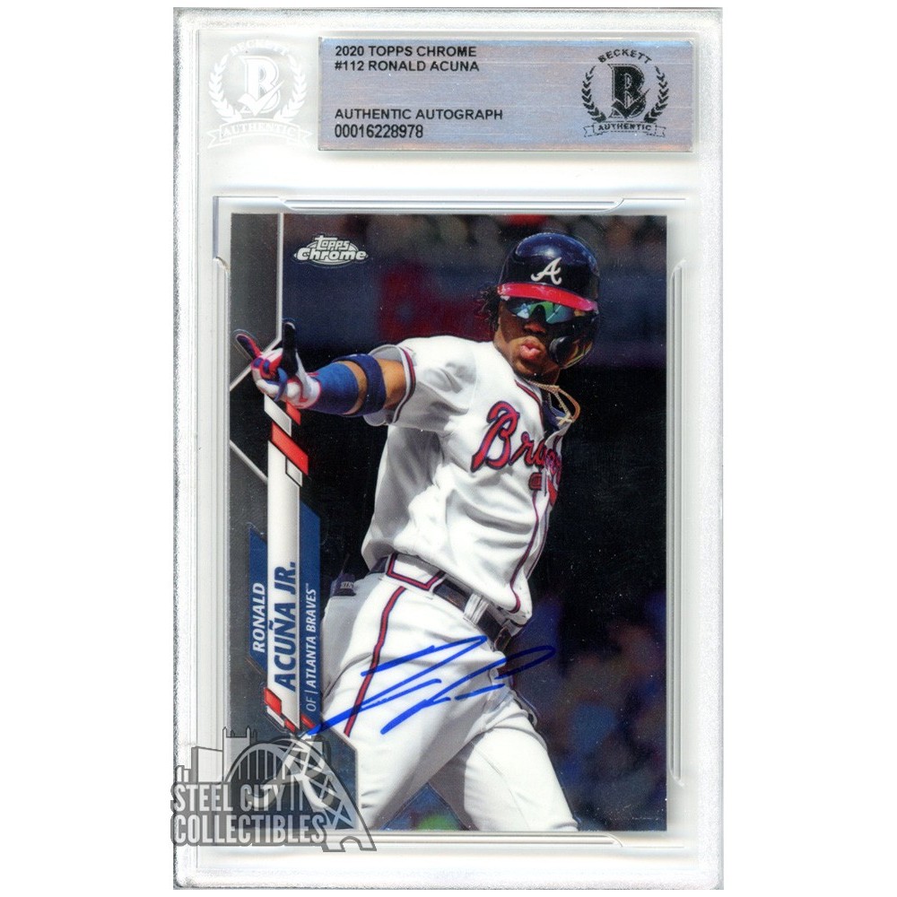 Ronald Acuna Jr 2020 Topps Chrome Autograph Baseball Card #112 BAS ...