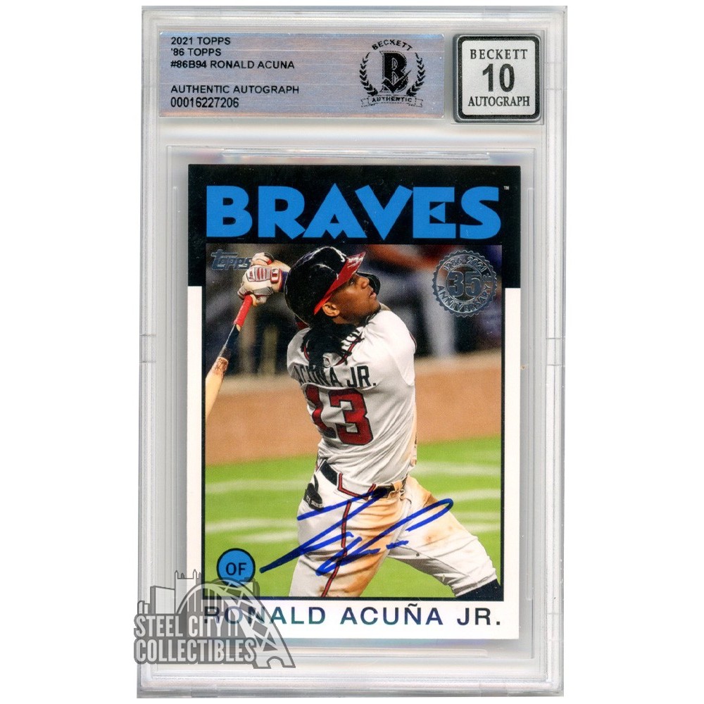 Ronald Acuna Jr 2021 Topps 86 Autograph Baseball Card #86B94 | Steel ...