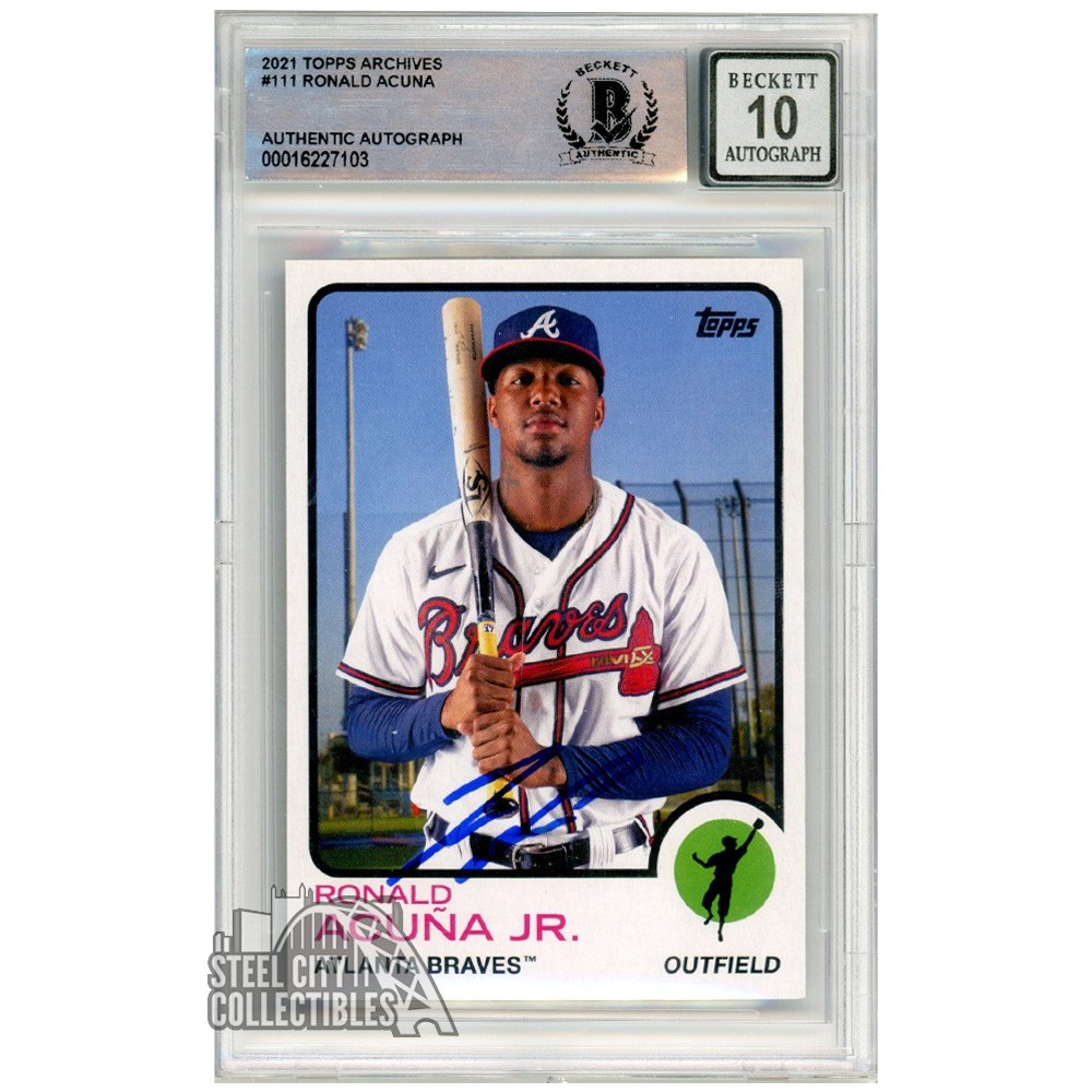 Ronald Acuna Jr 2021 Topps Archives Autograph Baseball Card #111 BAS 10 ...