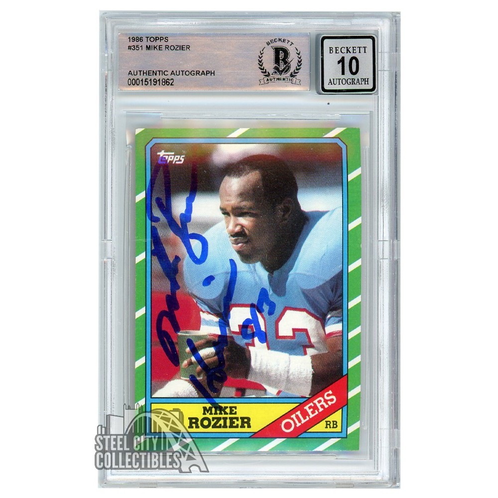 Mike Rozier 1986 Topps Autograph "Heisman 83" Rookie Card #351 BAS 10 ...