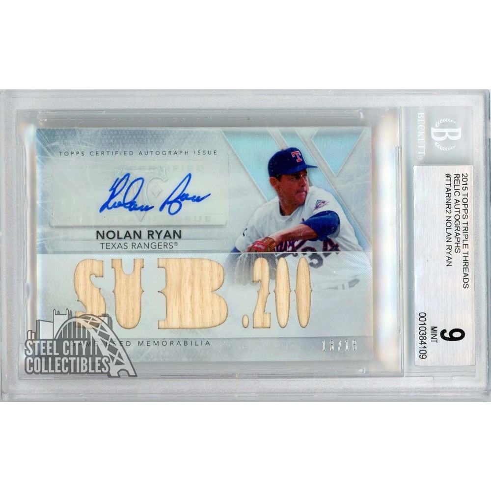 Nolan Ryan 2015 Topps Triple Threads Bat Autograph Card #TTAR-NR2 18/18 ...