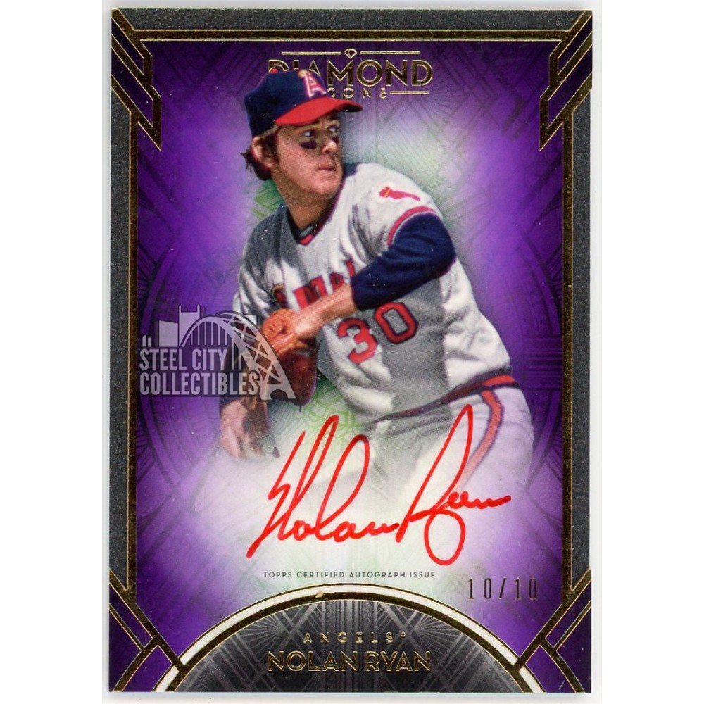 Nolan Ryan 2021 Topps Diamond Icons Red Ink Purple Autograph Card #RI ...