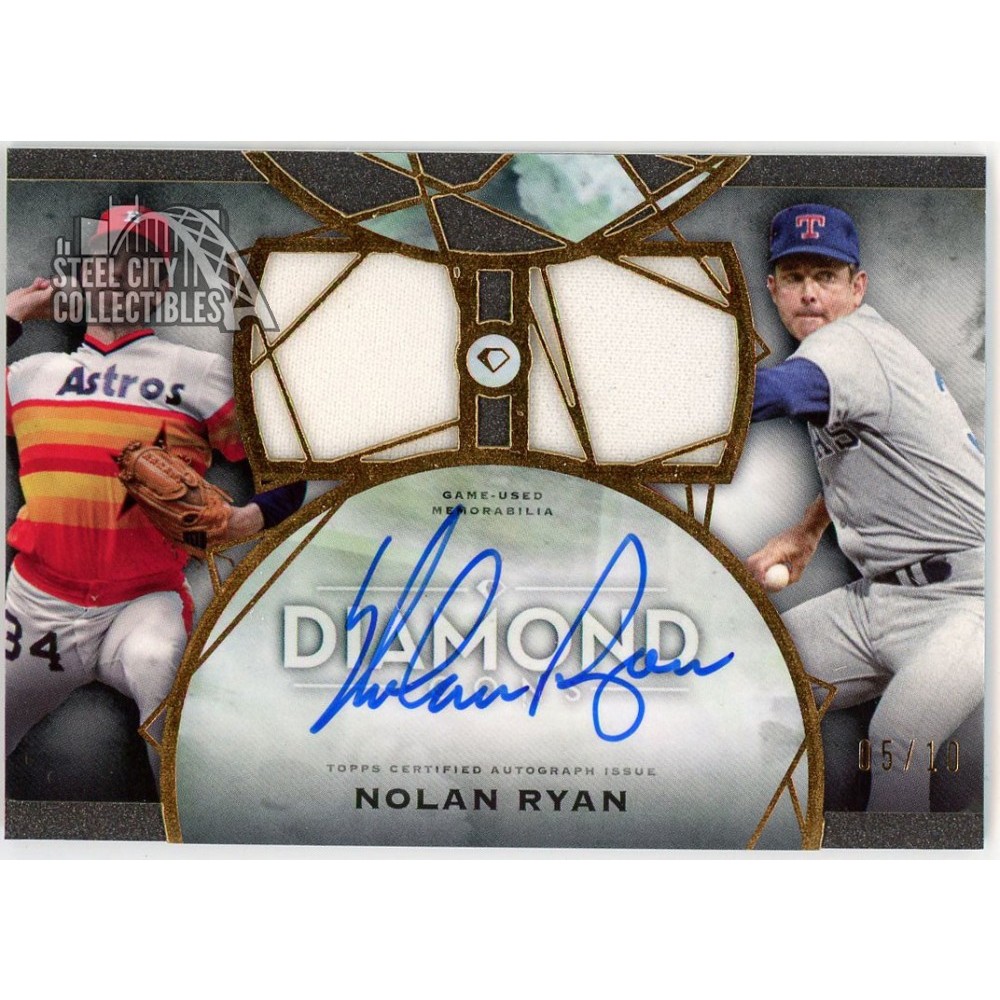 Nolan Ryan 2022 Topps Diamond Icons Dual Team Jersey Autograph Card # ...