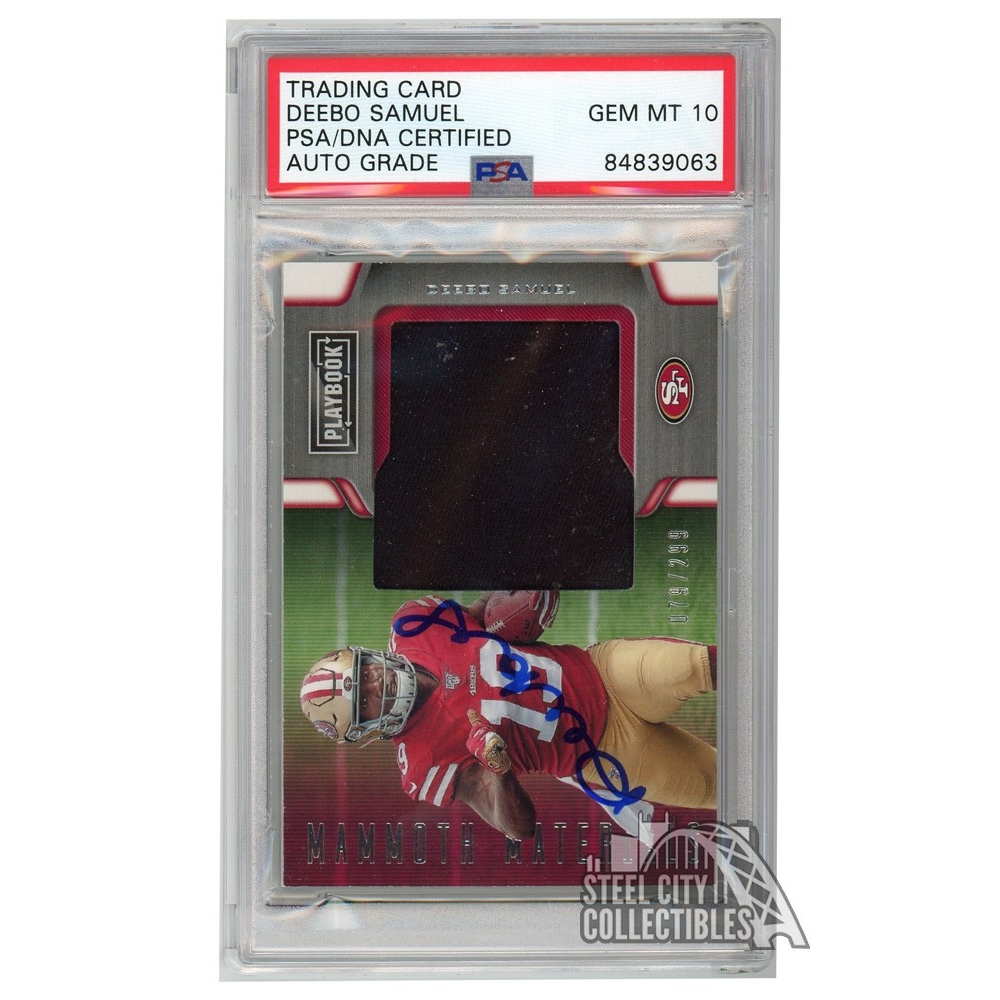 Deebo Samuel 2019 Panini Playbook Mammoth Materials Autograph RC Card # ...