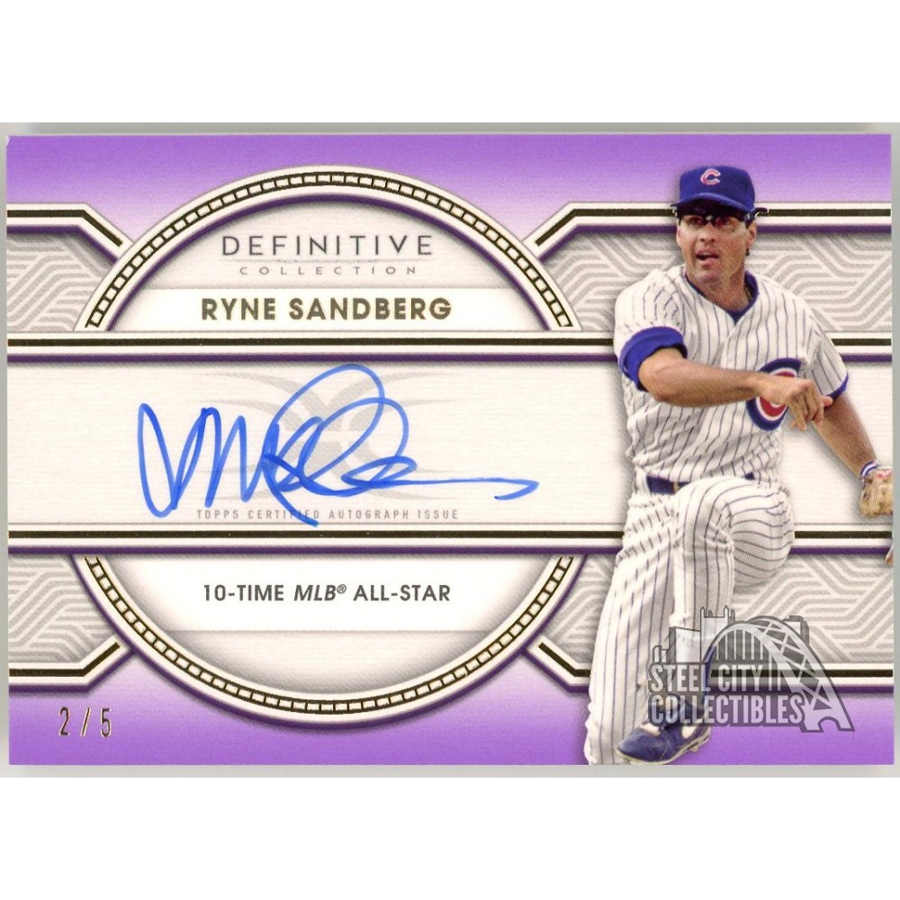 Ryne Sandberg 2022 Topps Definitive Collection Purple Autograph Card # ...