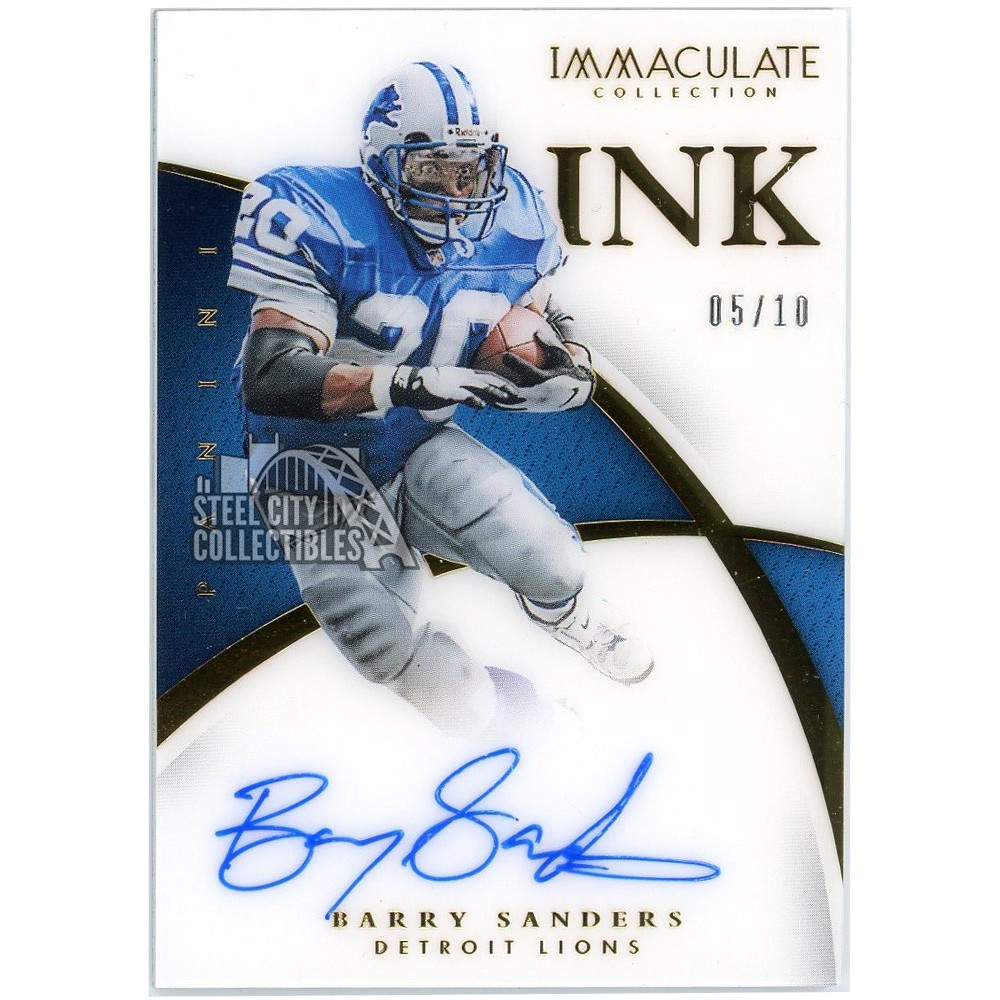 Barry Sanders 2015 Panini Immaculate Ink Auto 5/10 | Steel City ...