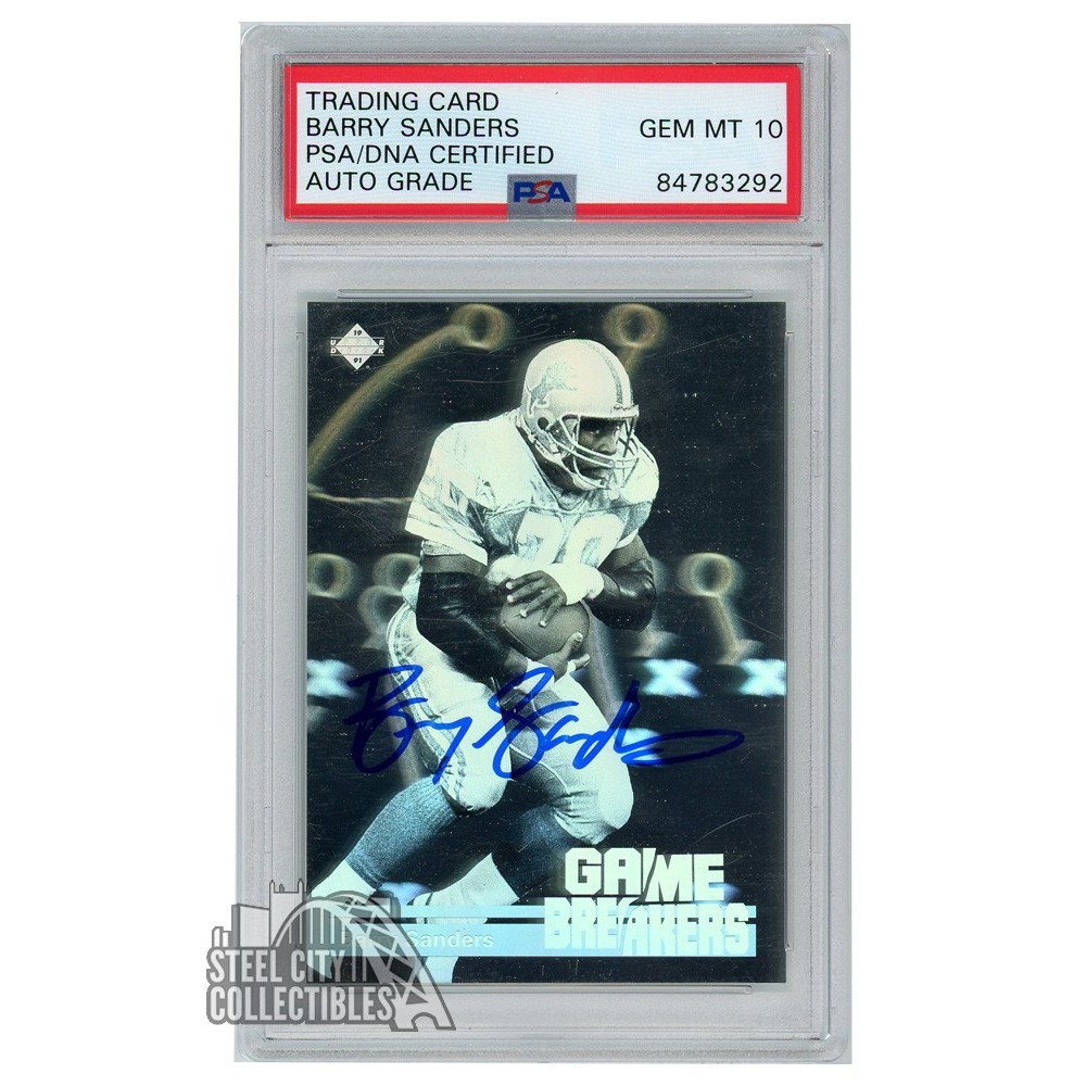 Barry Sanders 1991 Upper Deck Game Breakers Autograph Card #GB1 PSA/DNA ...