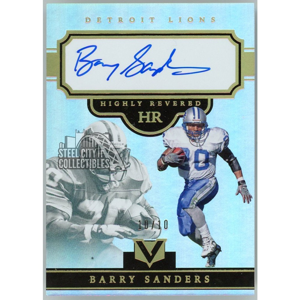 Barry Sanders 2017 Panini Vertex Highly Revered Autograph Card #HR-BS ...
