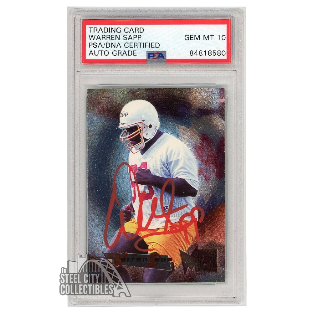 Warren Sapp 1995 Fleer Metal Autograph Rookie Card #191 PSA/DNA 10 (Red ...