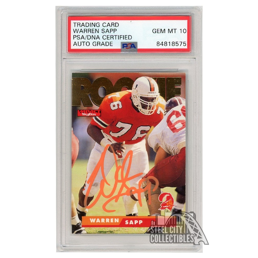 Warren Sapp 1995 Skybox Impact Autograph Rookie Card #179 PSA/DNA 10 ...
