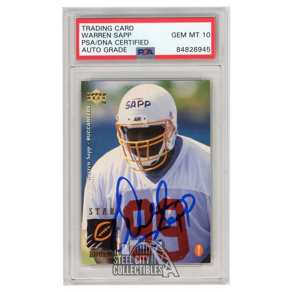 Warren Sapp 1995 Upper Deck Autograph Rookie Card #12 PSA/DNA 10 ...