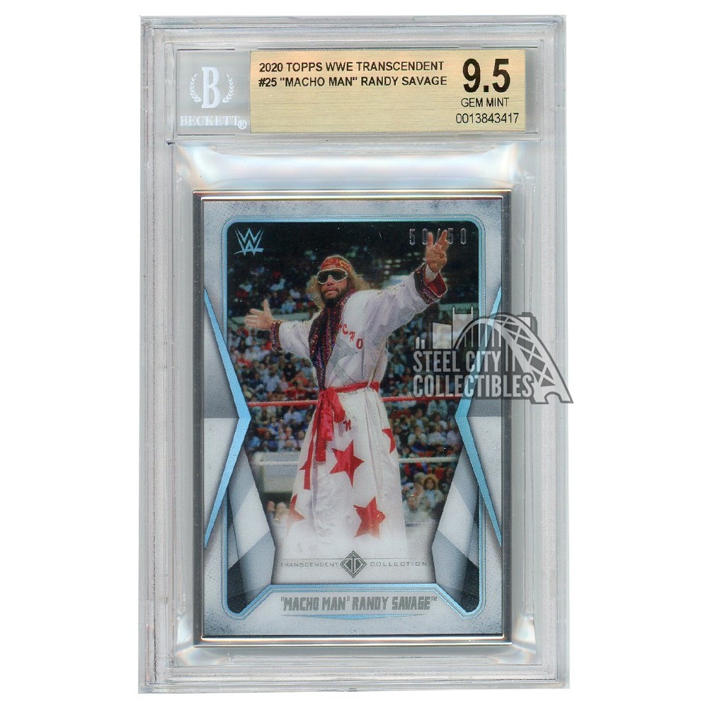 Macho Man Randy Savage 2020 Topps WWE Transcendent Card #25 50/50 BGS 9 ...