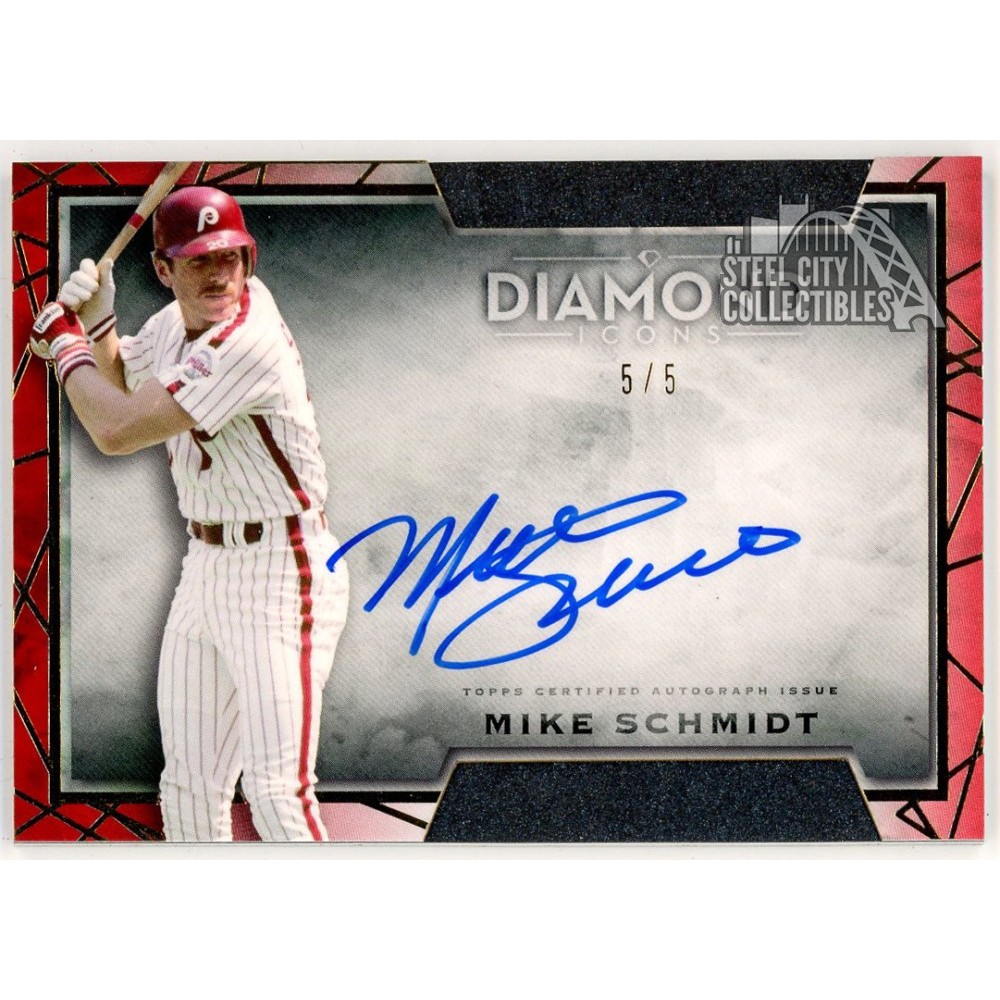 Mike Schmidt 2022 Topps Diamond Icons Red Autograph Card #DIA-MSC 5/5 ...