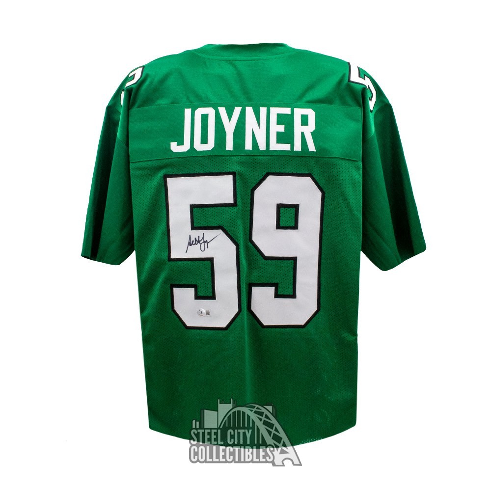 Seth Joyner Autographed Philadelphia Custom Green Football Jersey - BAS ...