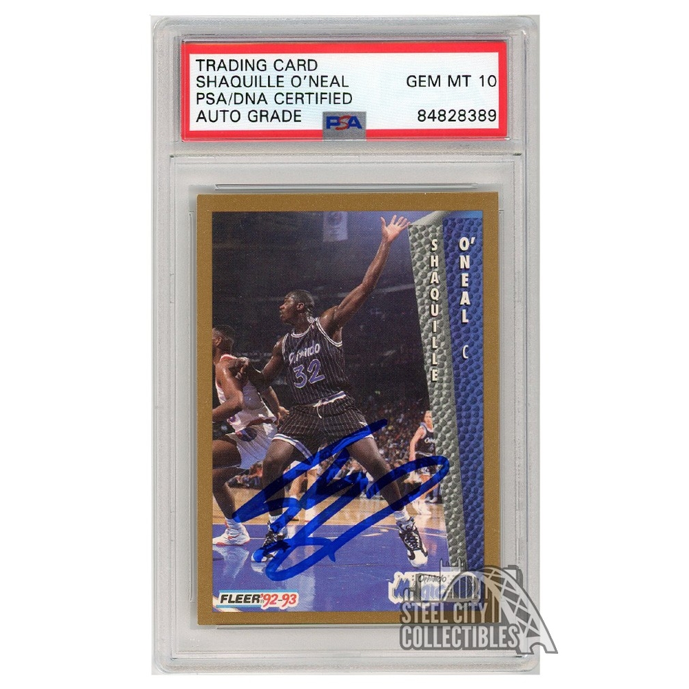 Shaquille O'Neal 1992-93 Fleer Autograph Rookie Card #401 PSA/DNA 10 ...