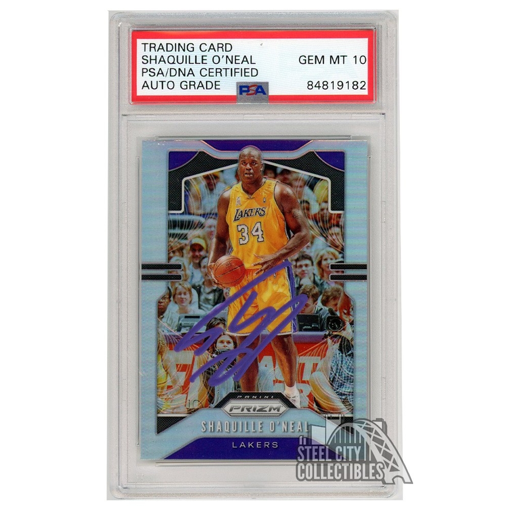 Shaquille O'Neal 2019-20 Panini Prizm Silver Autograph Card #11 PSA/DNA ...
