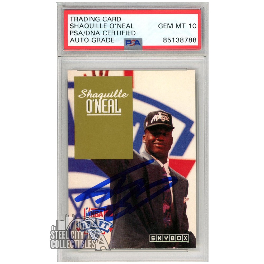 Shaquille O'Neal 1992-93 Skybox Draft Autograph Rookie Card #DP1 PSA ...