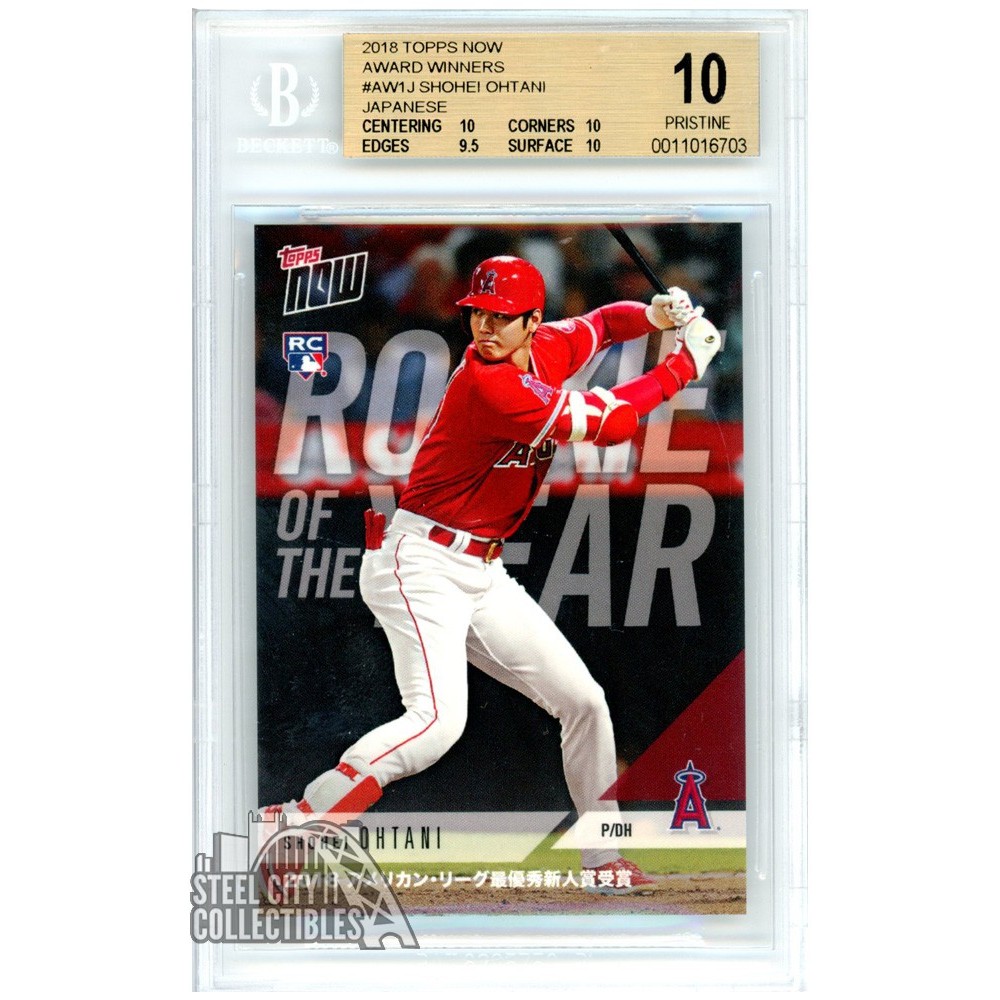 Shohei Ohtani 2018 Topps Now Award Winners Japanese Rookie Card #AW1J BGS 10 PRISTINE | Steel ...
