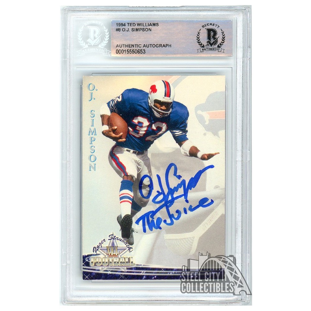 OJ Simpson 1994 Ted Williams "The Juice" Autograph Card #8 BAS | Steel ...