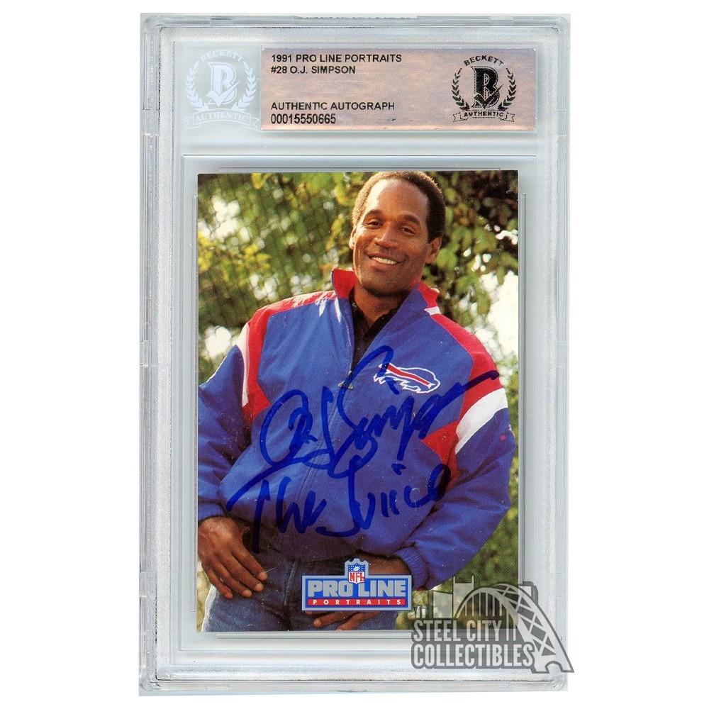 OJ Simpson 1991 Pro Line Portraits "The Juice" Autograph Card #28 BAS ...