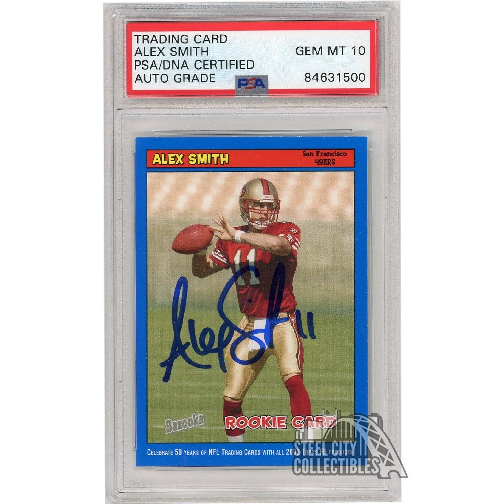 Alex Smith 2005 Topps Bazooka Blue Autograph RC Card #194 PSA/DNA 10 ...