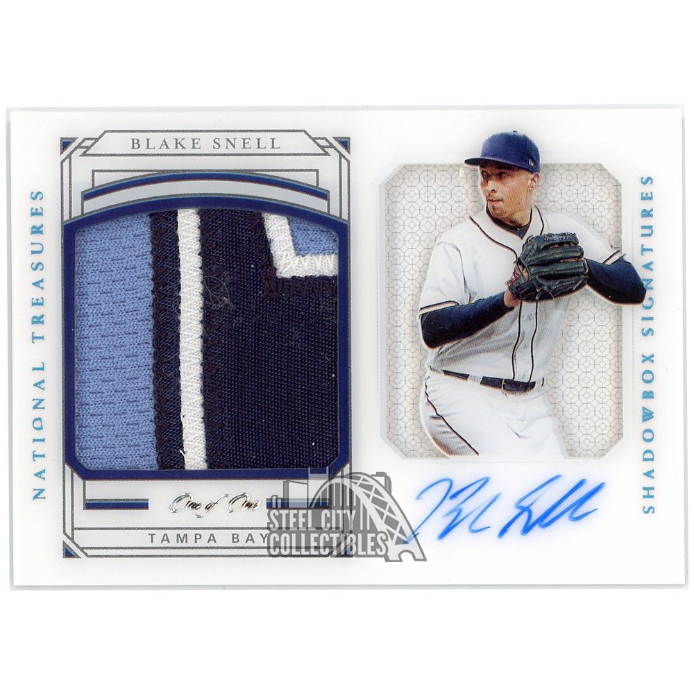 Blake Snell 2019 Panini National Treasures Shadowbox Signatures Patch ...
