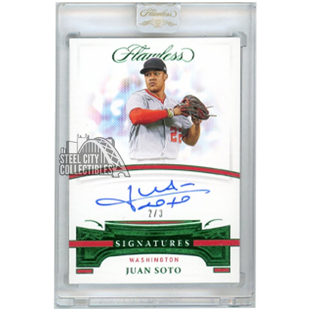 Juan Soto 2021 Panini Flawless Emerald Signatures Autograph Card #FS-JS ...