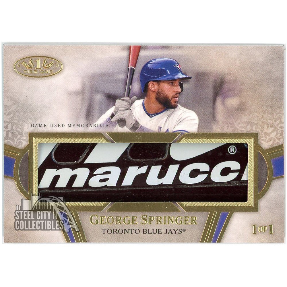 George Springer 2021 Topps Tier One Limited Lumber Game-Used Bat Barrel ...
