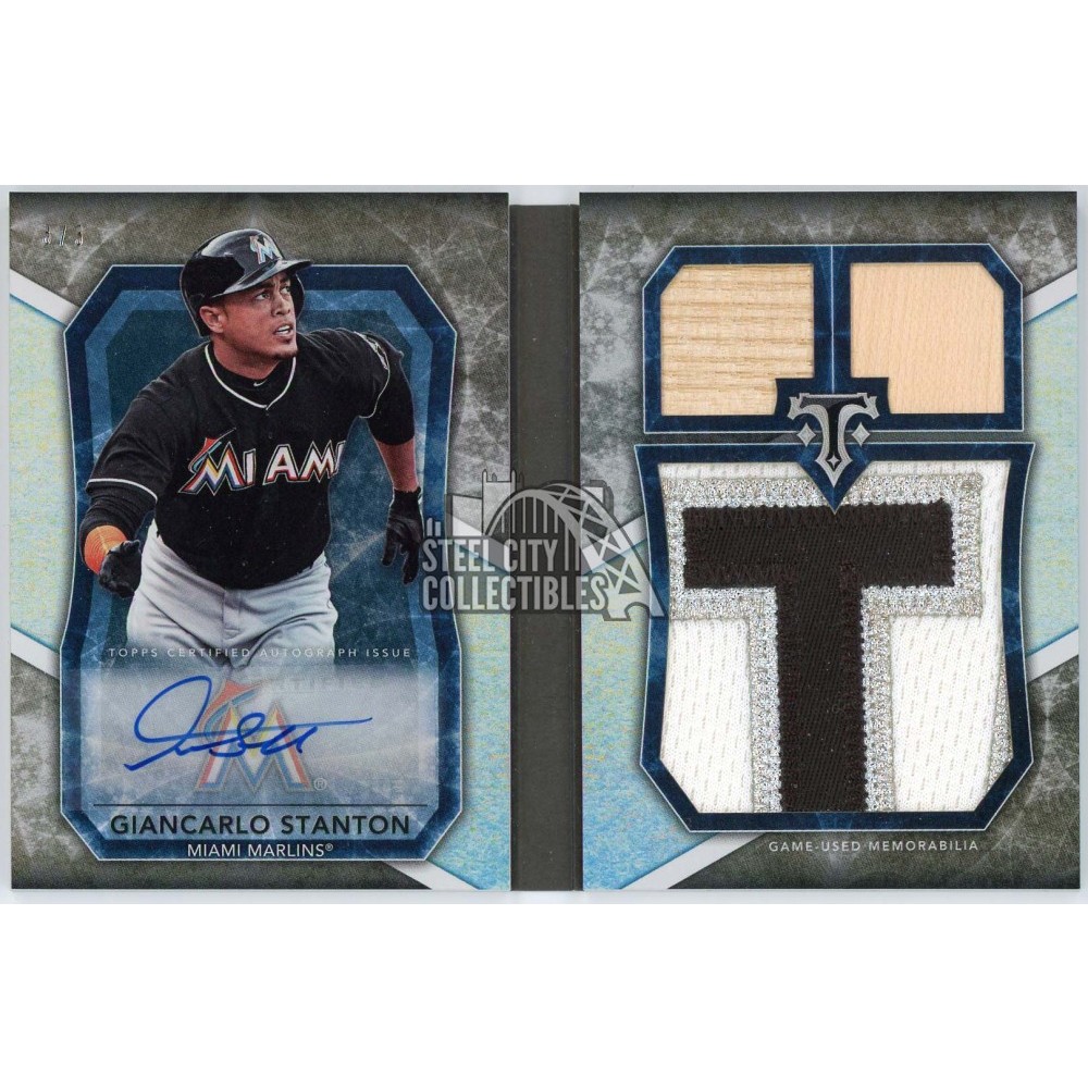 Giancarlo Stanton 2015 Topps Triple Threads Jumbo Plus Patch Autograph ...