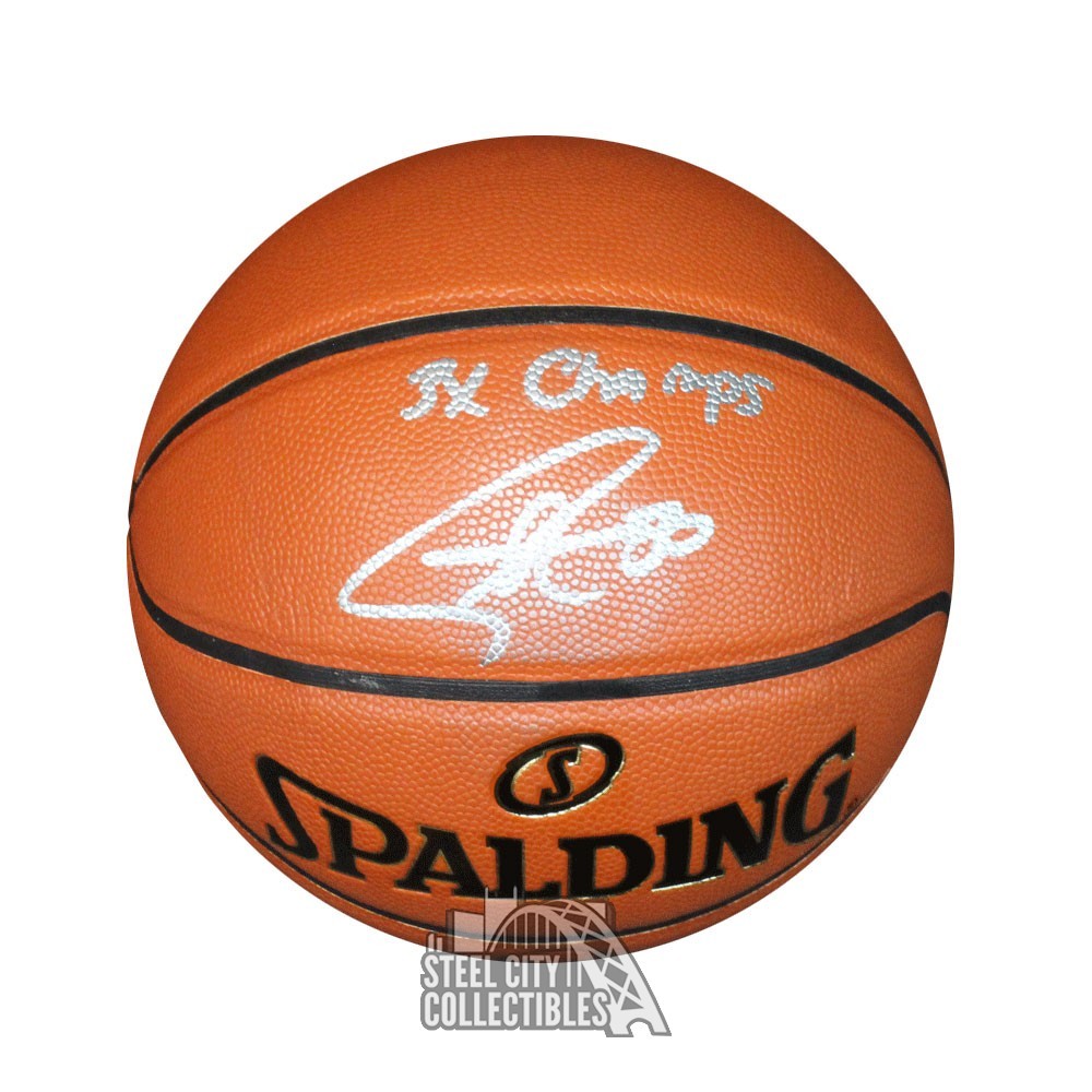 Stephen Curry Autographed 3x Champs Gold Finals Spalding Basketball ...